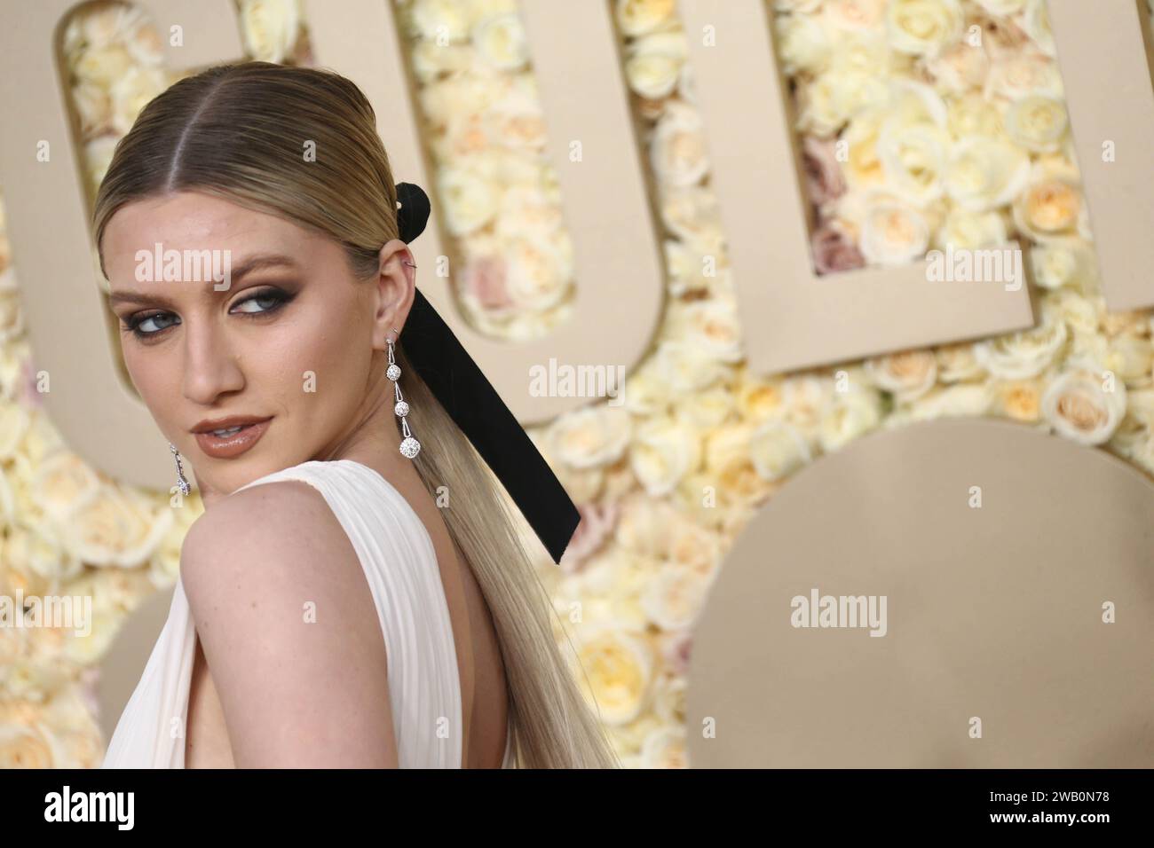 Anna Sitar at the 81st Golden Globe Awards held at the Beverly Hilton ...