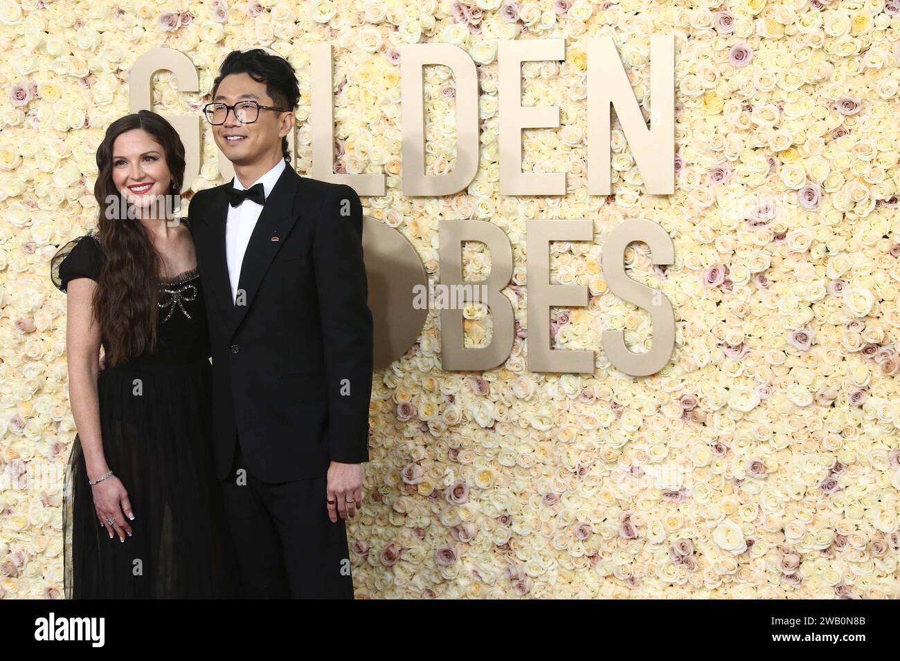 Caitlin Lee and Lee Sung Jin at the 81st Golden Globe Awards held at the Beverly Hilton Hotel on ...