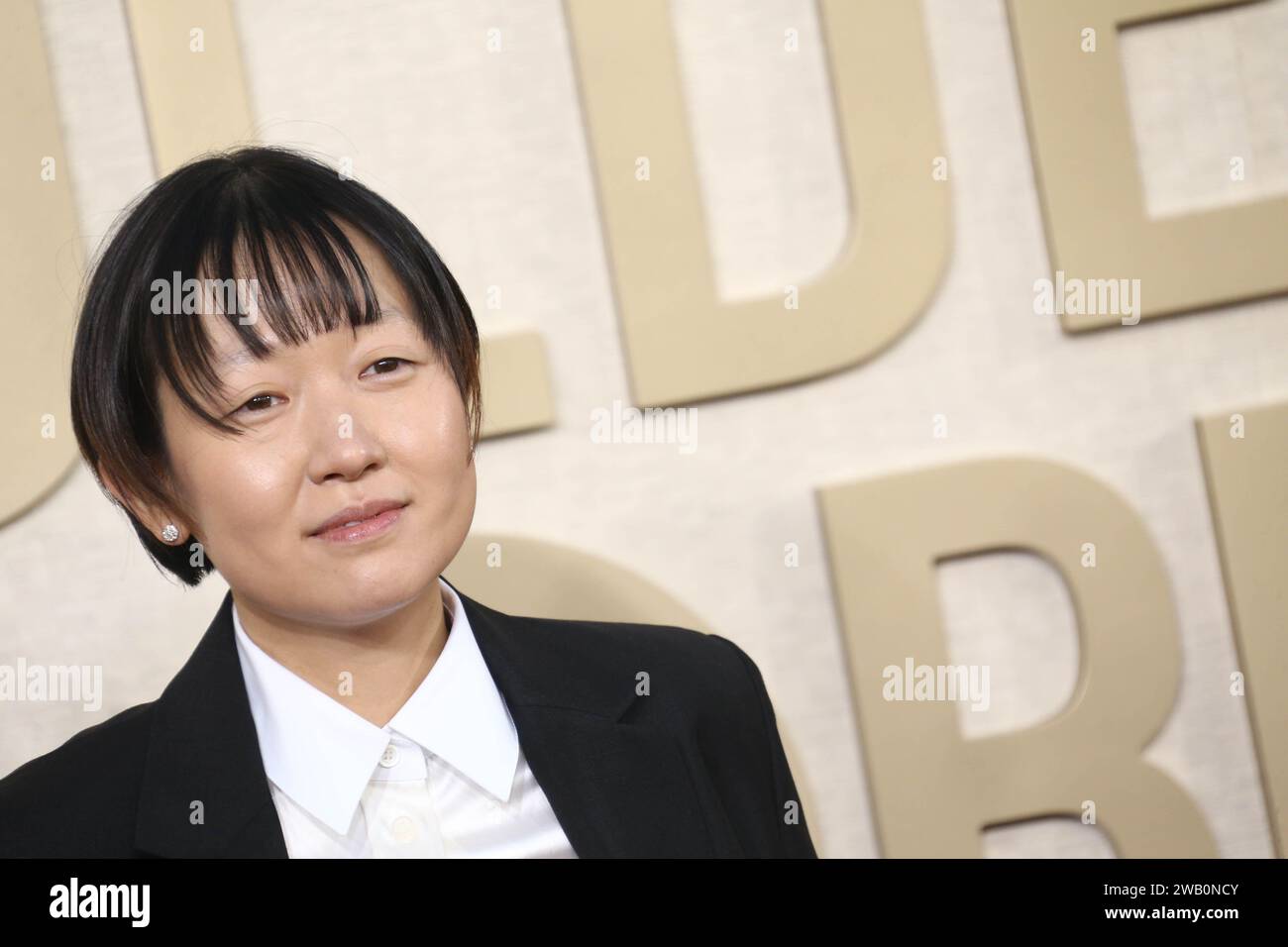 Celine Song at the 81st Golden Globe Awards held at the Beverly Hilton ...