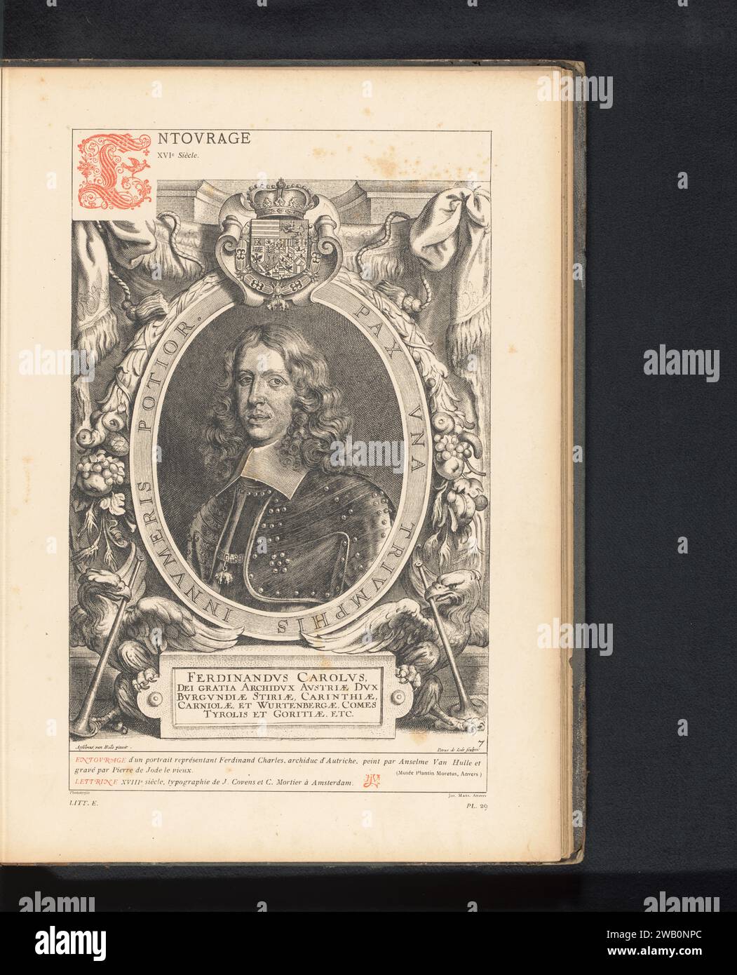 Reproduction of a print of a portrait of Emperor Ferdinand III by ...