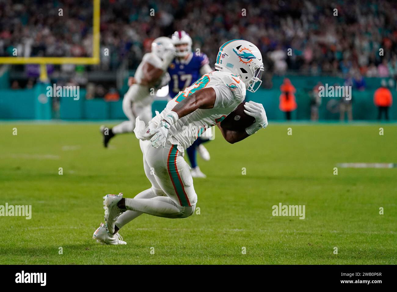 Miami Dolphins cornerback Eli Apple (33) intercepts a pass in the end ...