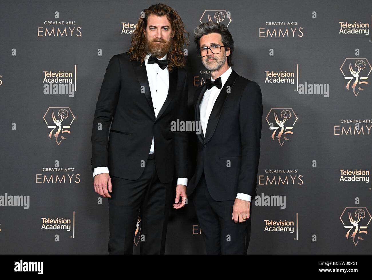 Rhett, left, and Link in the press room during night two of the ...