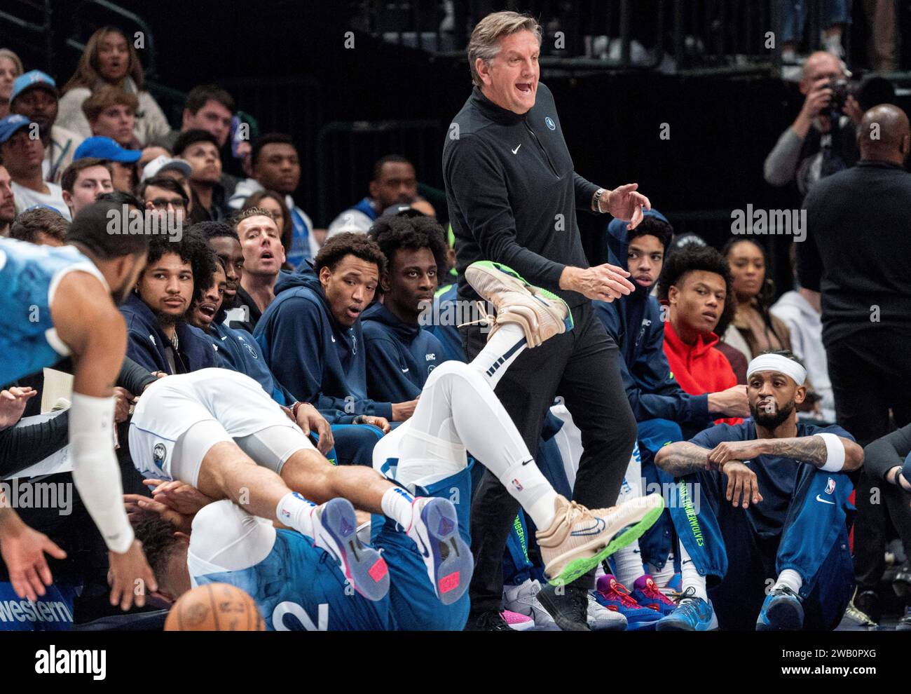 Minnesota Timberwolves head coach Chris Finch, top, avoids Dallas ...