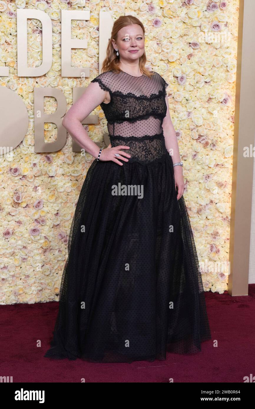 Sarah Snook arrives at the 81st Golden Globe Awards on Sunday, Jan. 7 ...