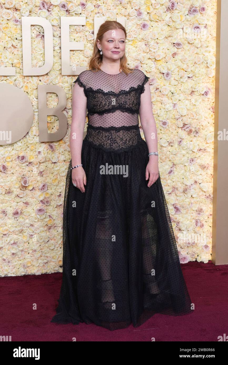 Sarah Snook arrives at the 81st Golden Globe Awards on Sunday, Jan. 7 ...