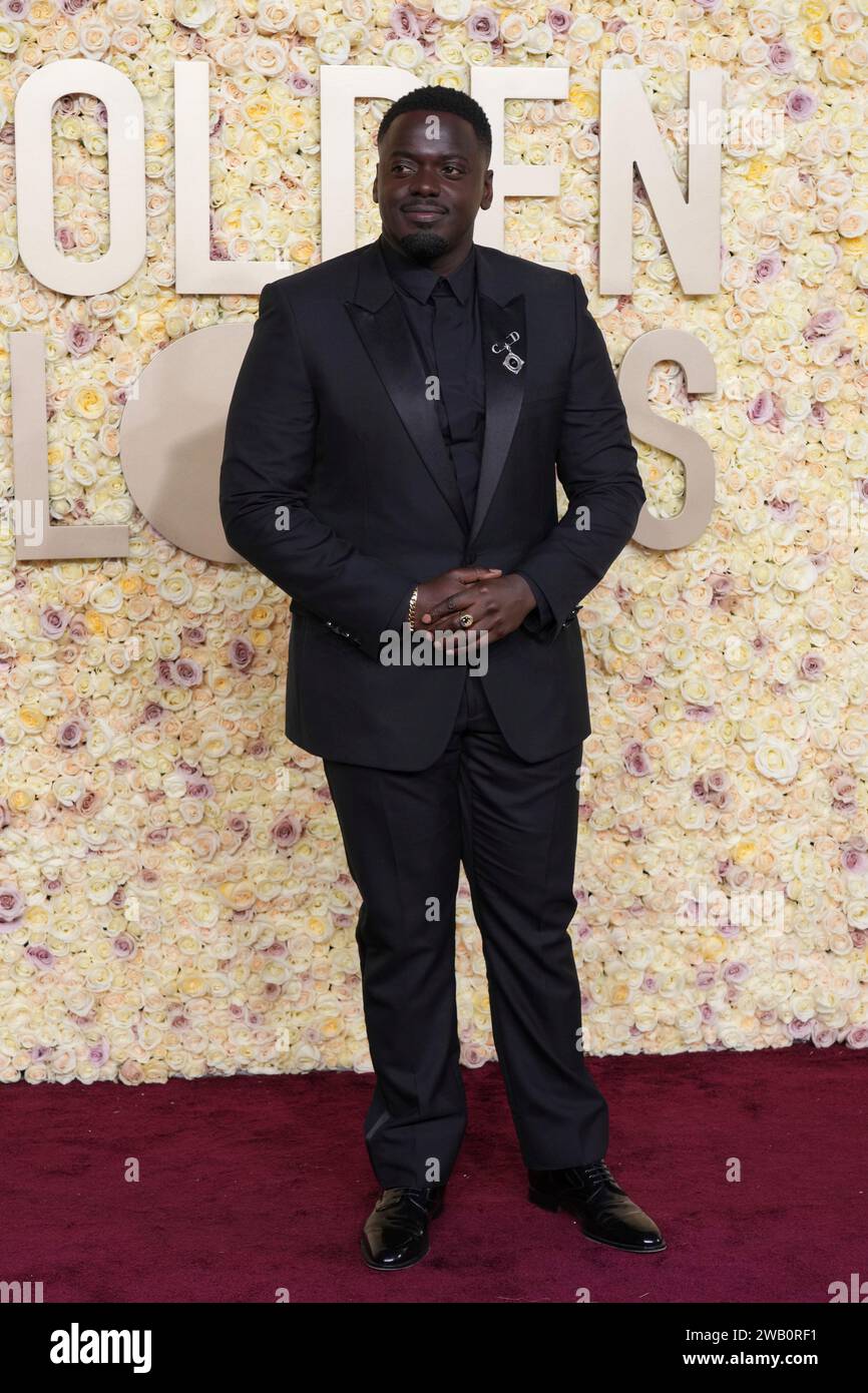Daniel Kaluuya arrives at the 81st Golden Globe Awards on Sunday, Jan ...