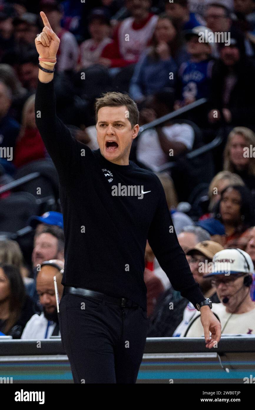 Utah Jazz head coach Will Hardy reacts during the NBA basketball game ...