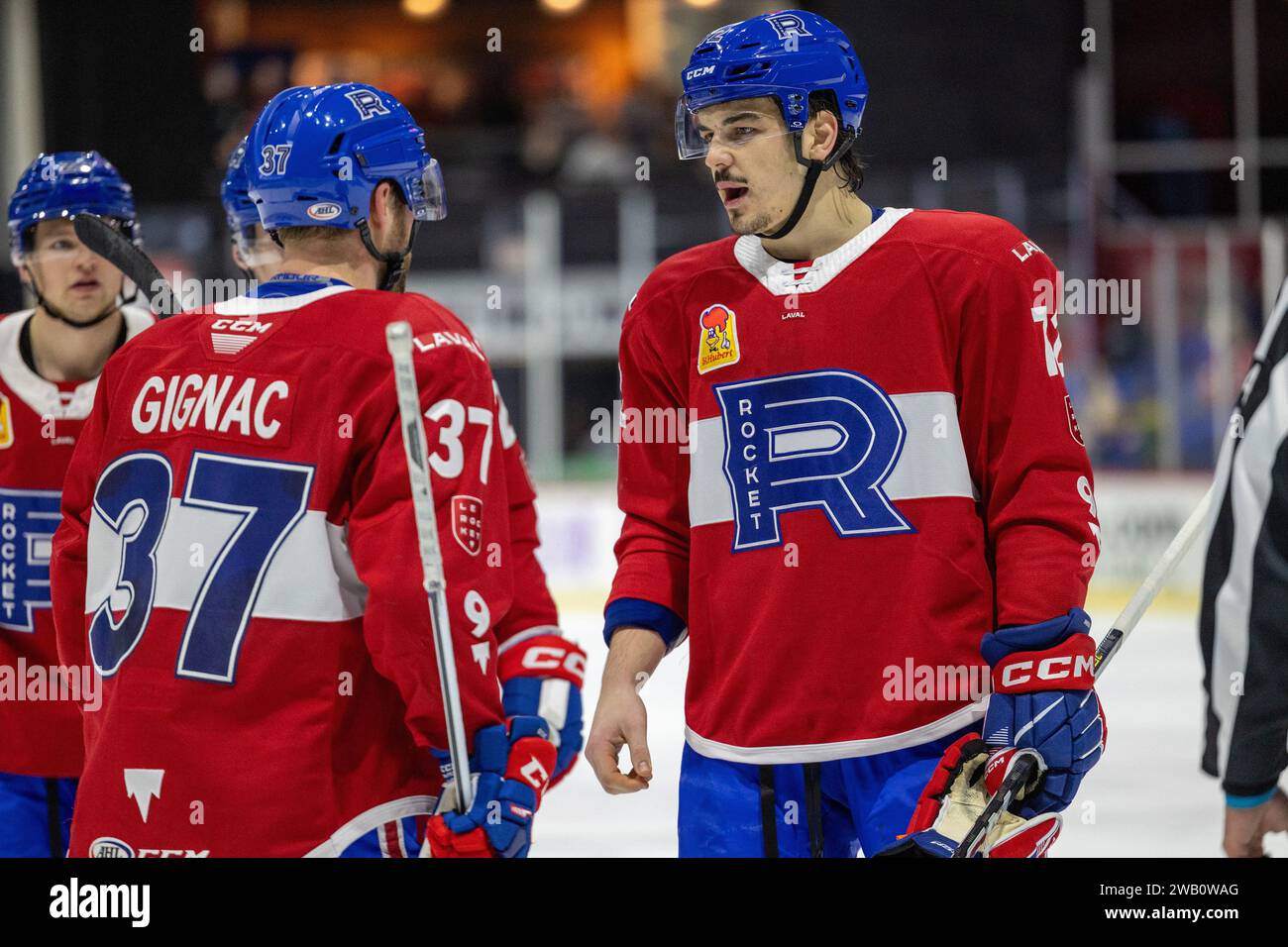 January 7th, 2024: Laval Rocket defenseman Arber Xhekaj (72) skates in ...
