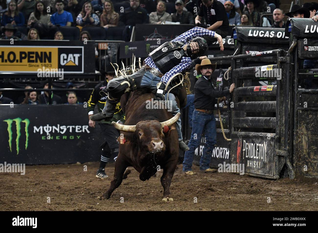New York, USA. 07th Jan, 2024. Professional bull rider Caden Bunch ...