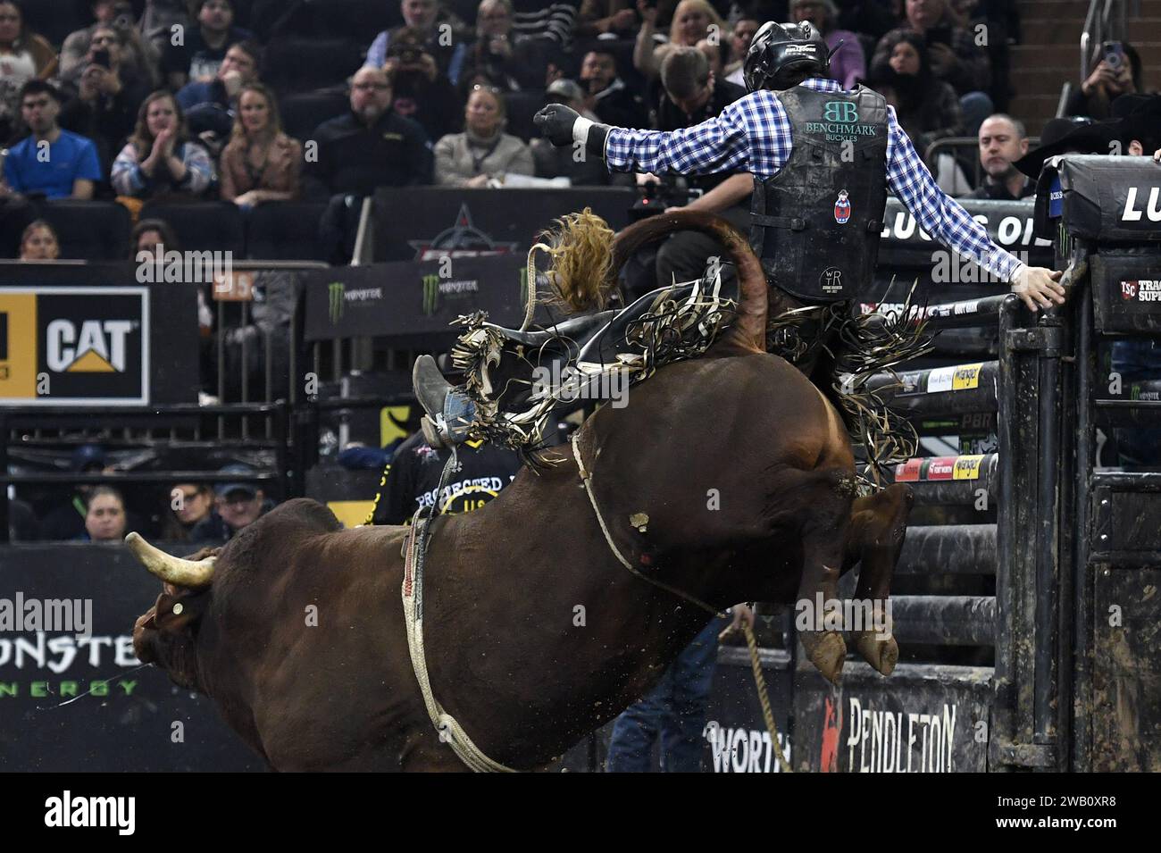 New York, USA. 07th Jan, 2024. Professional bull rider Caden Bunch is ...