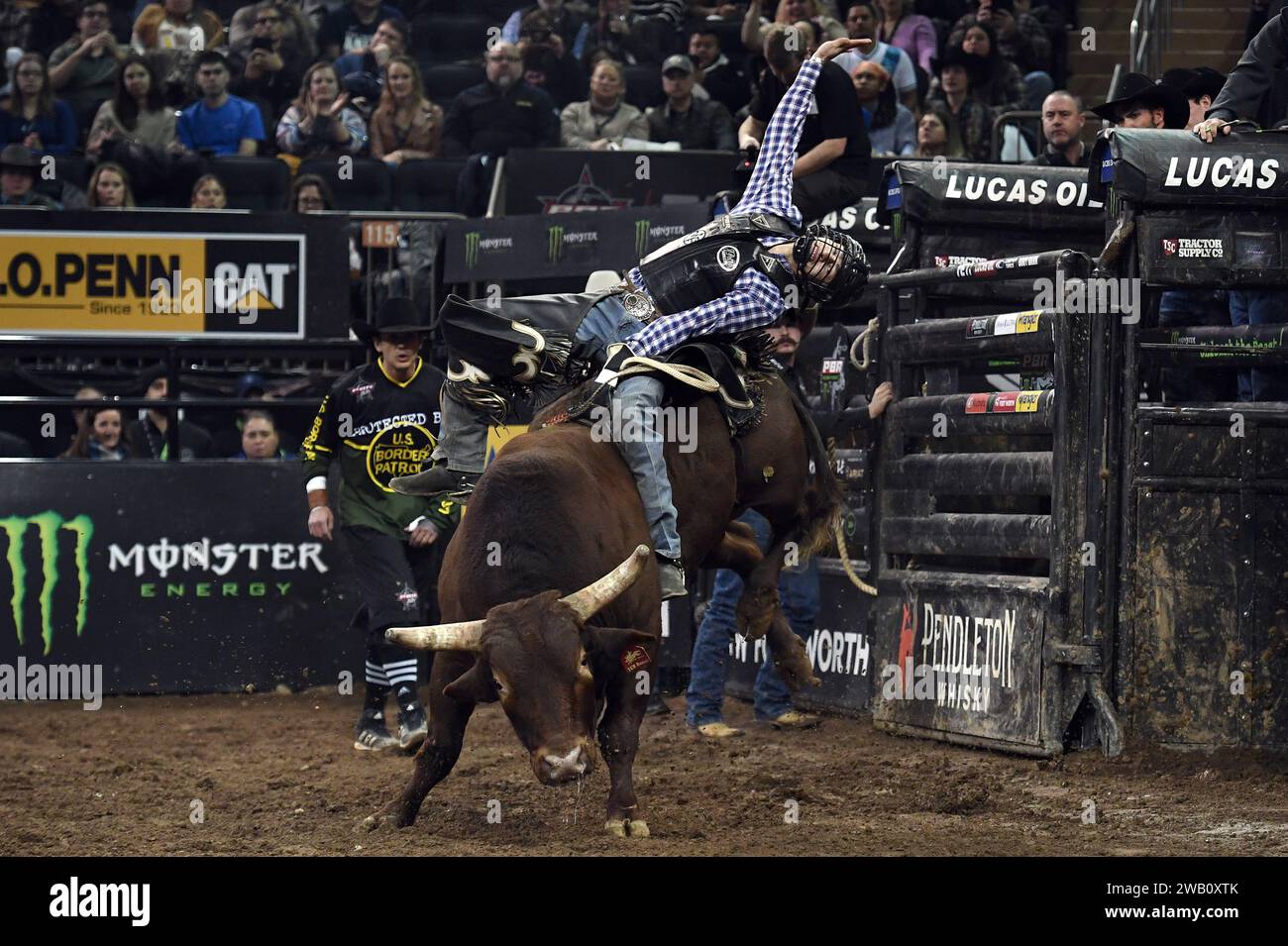 Professional bull rider Caden Bunch rides a bull named Knucklehead ...