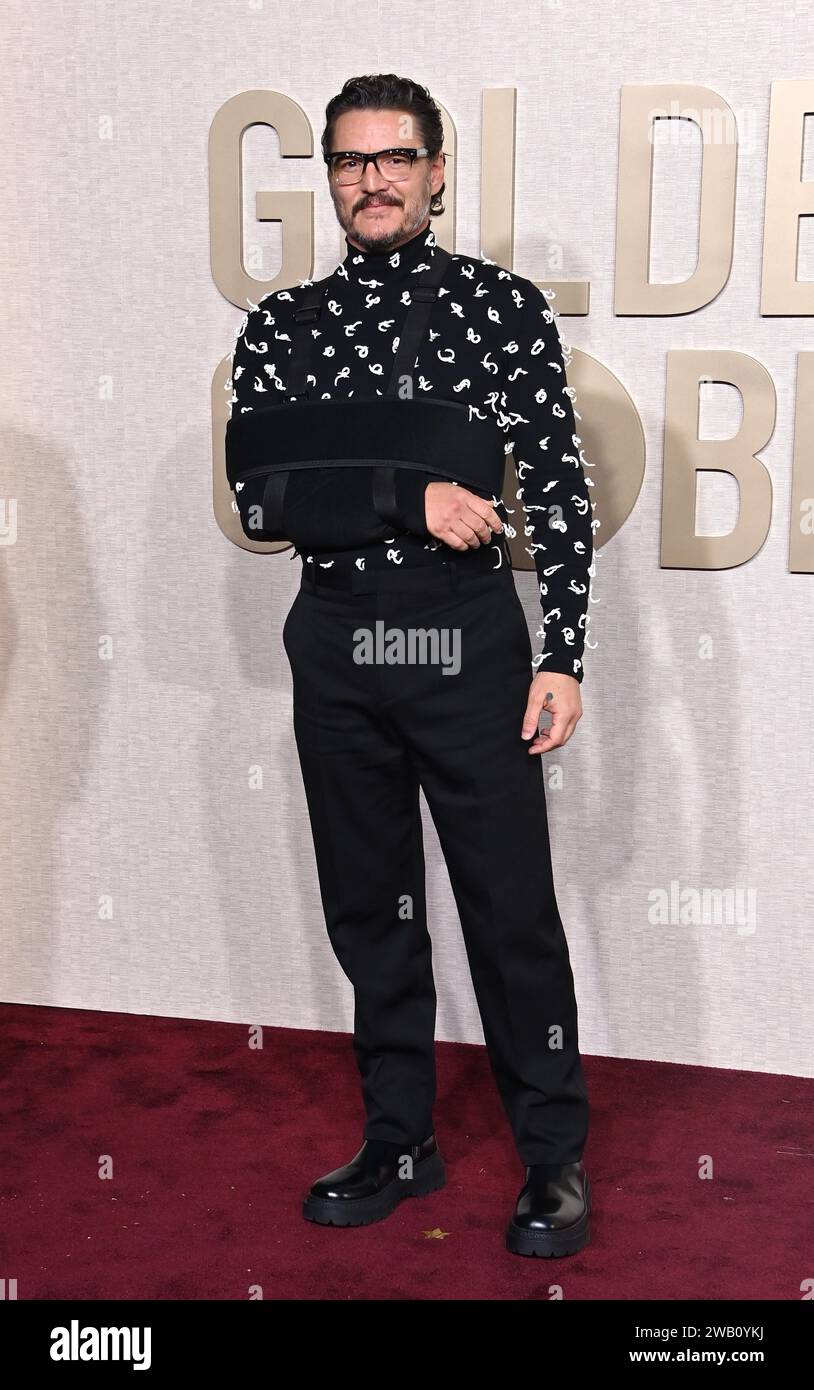 Beverly Hills, USA. 07th Jan, 2024. Pedro Pascal arriving at the 81st ...