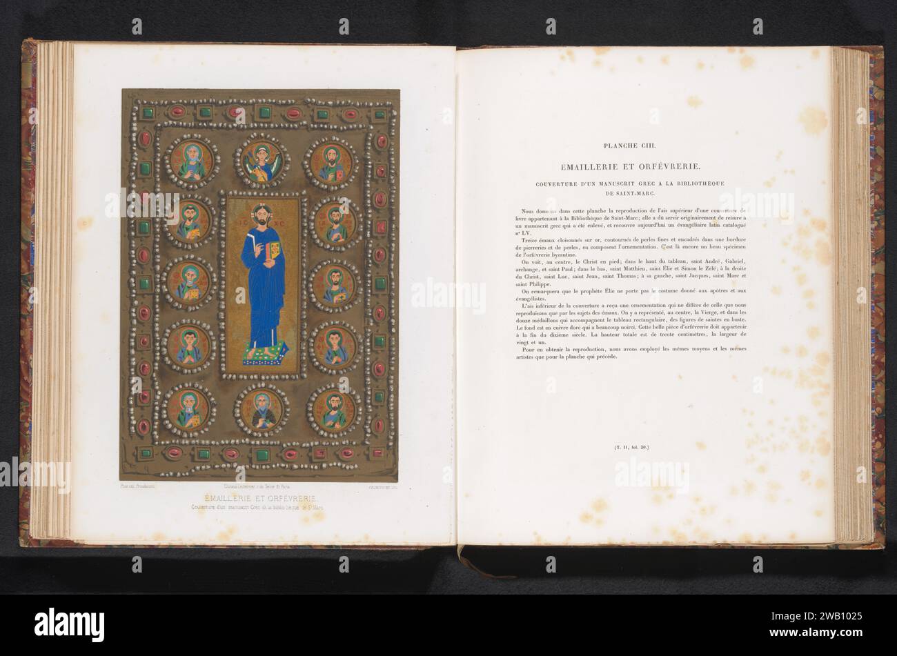 Reproduction of a cover of a Greek manuscript with Christ, Archangel ...