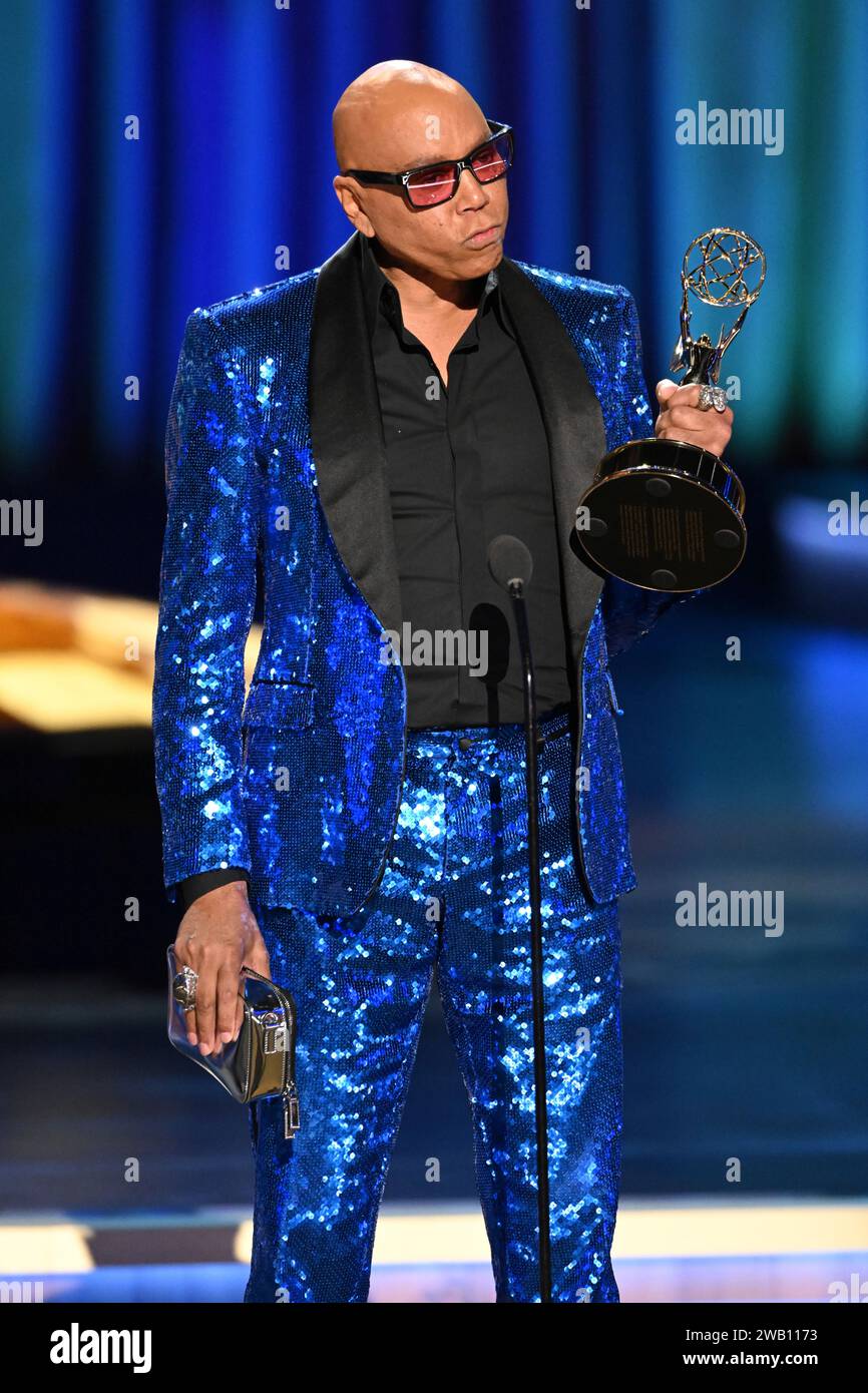 RuPaul accepts the Emmy for outstanding host for a reality or ...