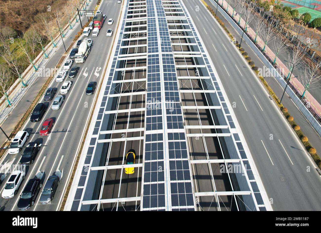 HANGZHOU, CHINA - JANUARY 8, 2024 - An aerial photo shows the Yunxi ...