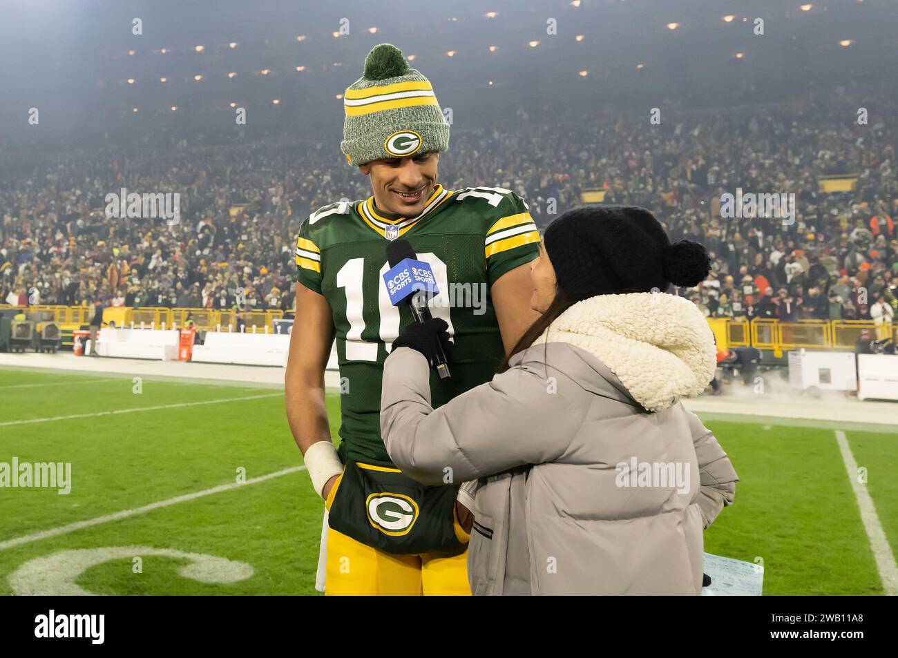 Green Bay, WI, USA. 7th Jan, 2024. CBS sideline reporter Tracy Wolfson ...