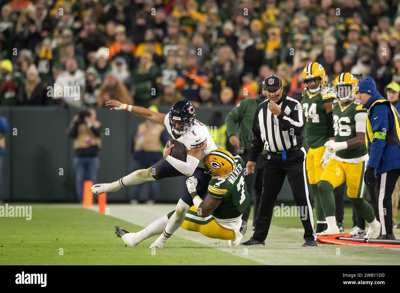 Green Bay, WI, USA. 7th Jan, 2024. Green Bay Packers linebacker Quay ...