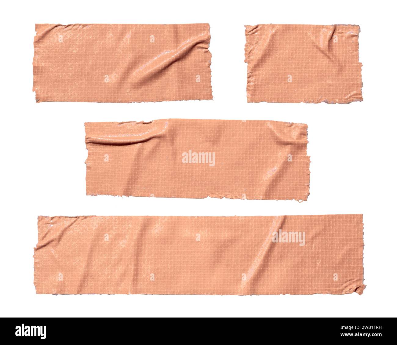 Peach colored cloth tapes on white background with clipping path Stock ...