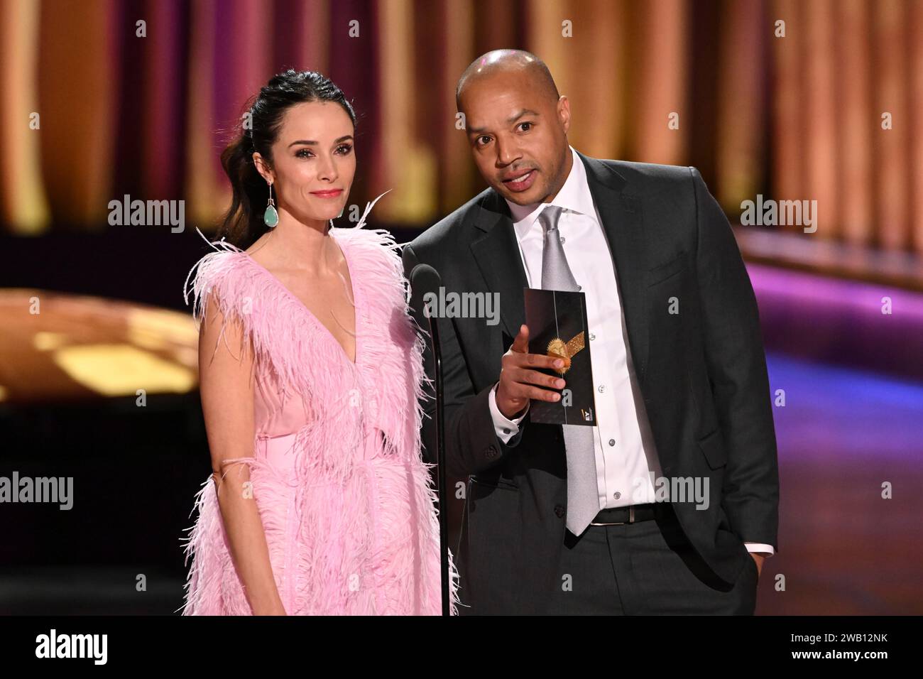 EXCLUSIVE - Abigail Spencer, left, and Donald Faison present the Emmy ...