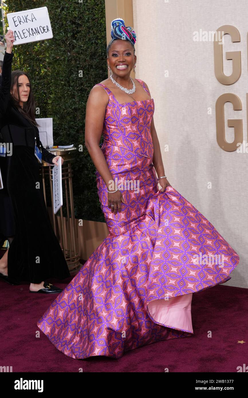 Erika Alexander arrives at the 81st Golden Globe Awards on Sunday, Jan ...