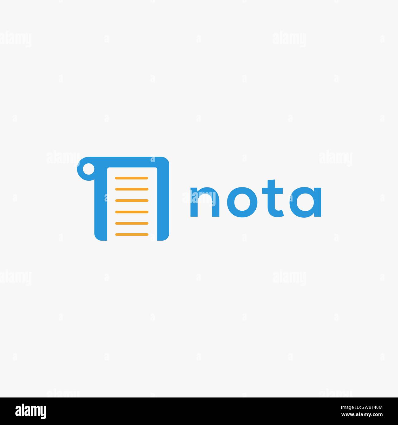 Abstract minimalist letter N for nota note logo icon vector on white ...