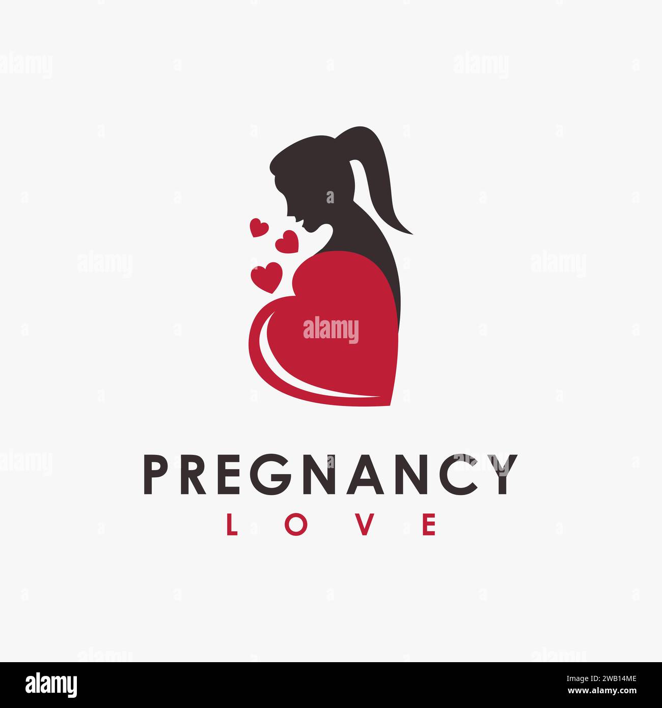 Heart and pregnant women logo icon vector template on white background ...