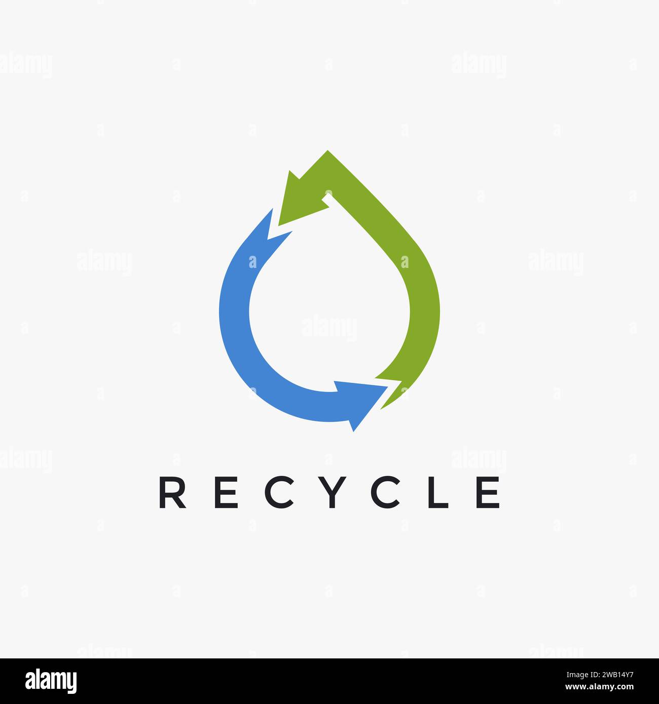 simple droplet water recycle logo icon vector template on white ...