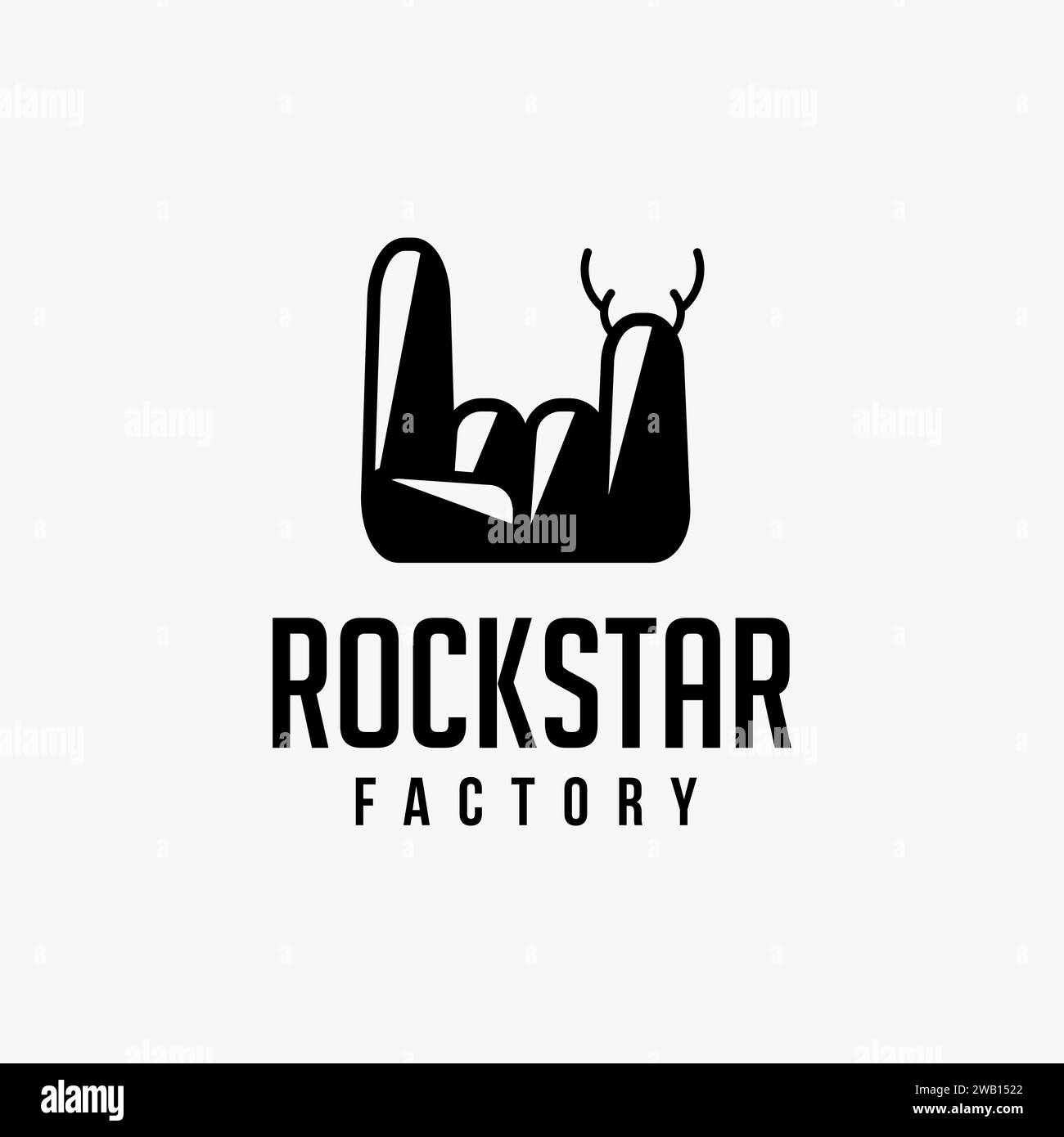Abstract rock hand factory logo icon vector template on white ...