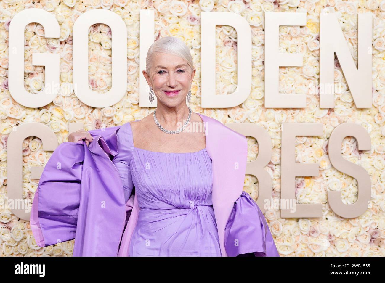 Helen Mirren arrives at the 81st Golden Globe Awards on Sunday, Jan. 7 ...