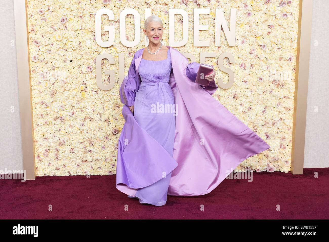 Helen Mirren arrives at the 81st Golden Globe Awards on Sunday, Jan. 7 ...