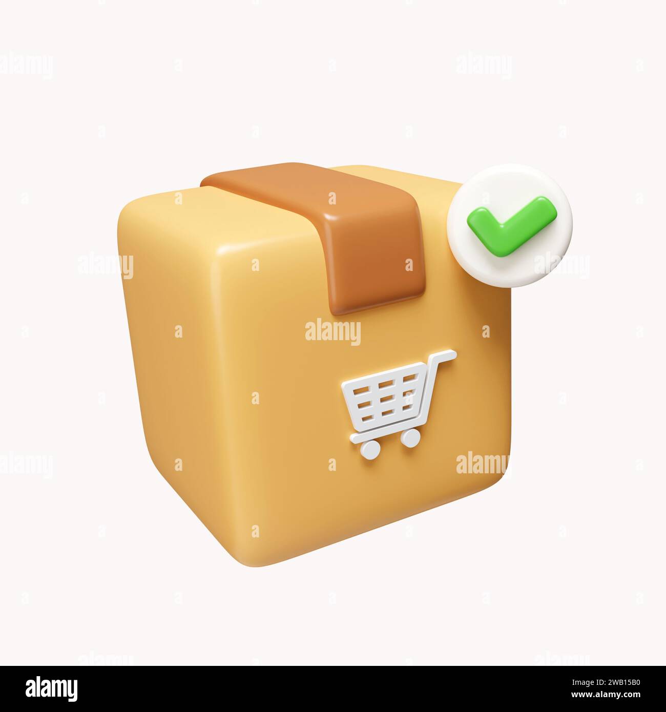 Delivery package check mark. Shipping box. safe delivery. successfully ...