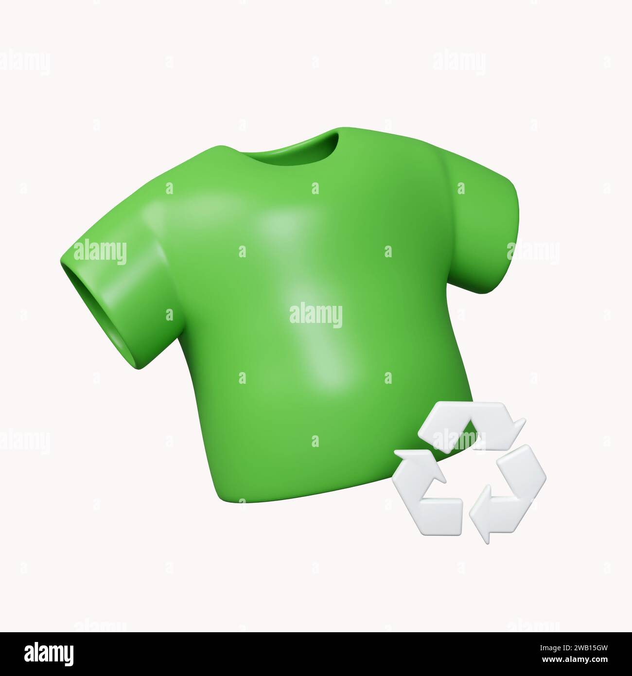 3d Environmentally friendly concept. t-shirt with recycle sign ...