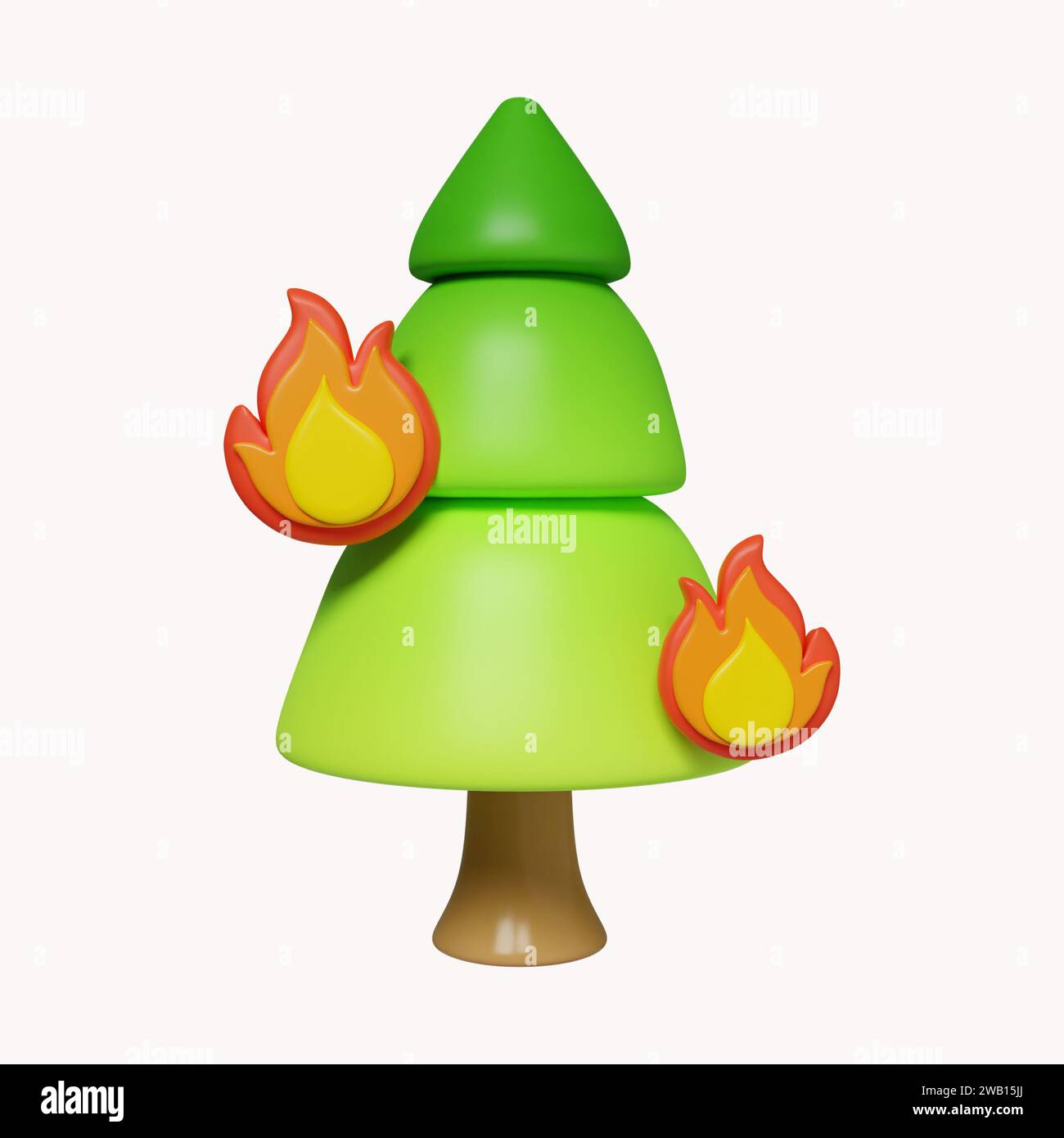 3d deforestation. global warming concept. icon isolated on white ...