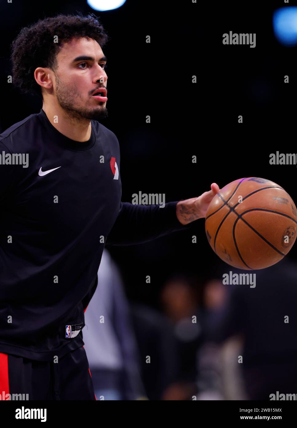 Portland Trail Blazers forward Justin Minaya (24) during warm up before ...