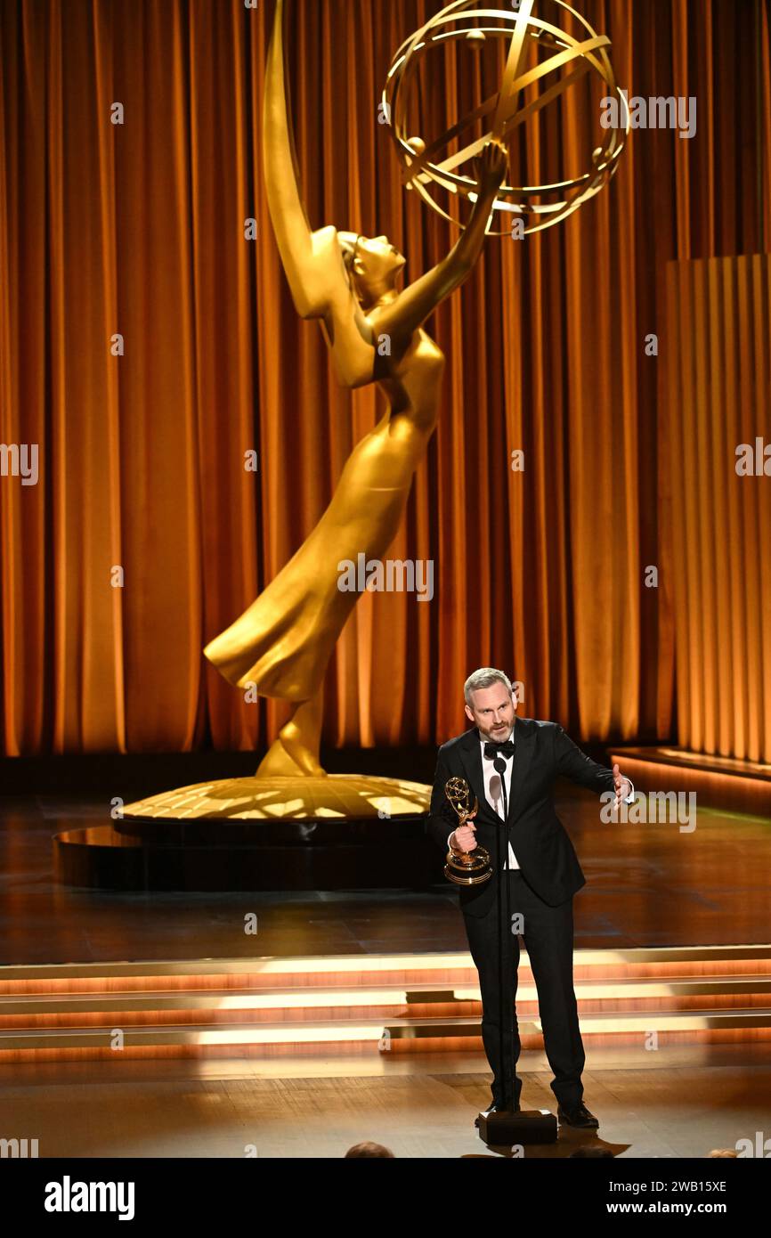EXCLUSIVE - Michael Harte accepts the Emmy for outstanding picture ...