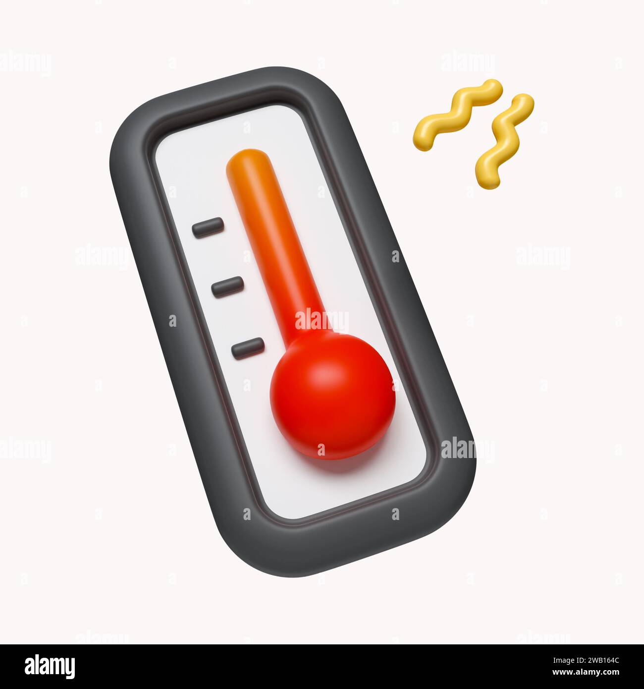 3d Weather thermometer showing climate change rising temperature. icon ...