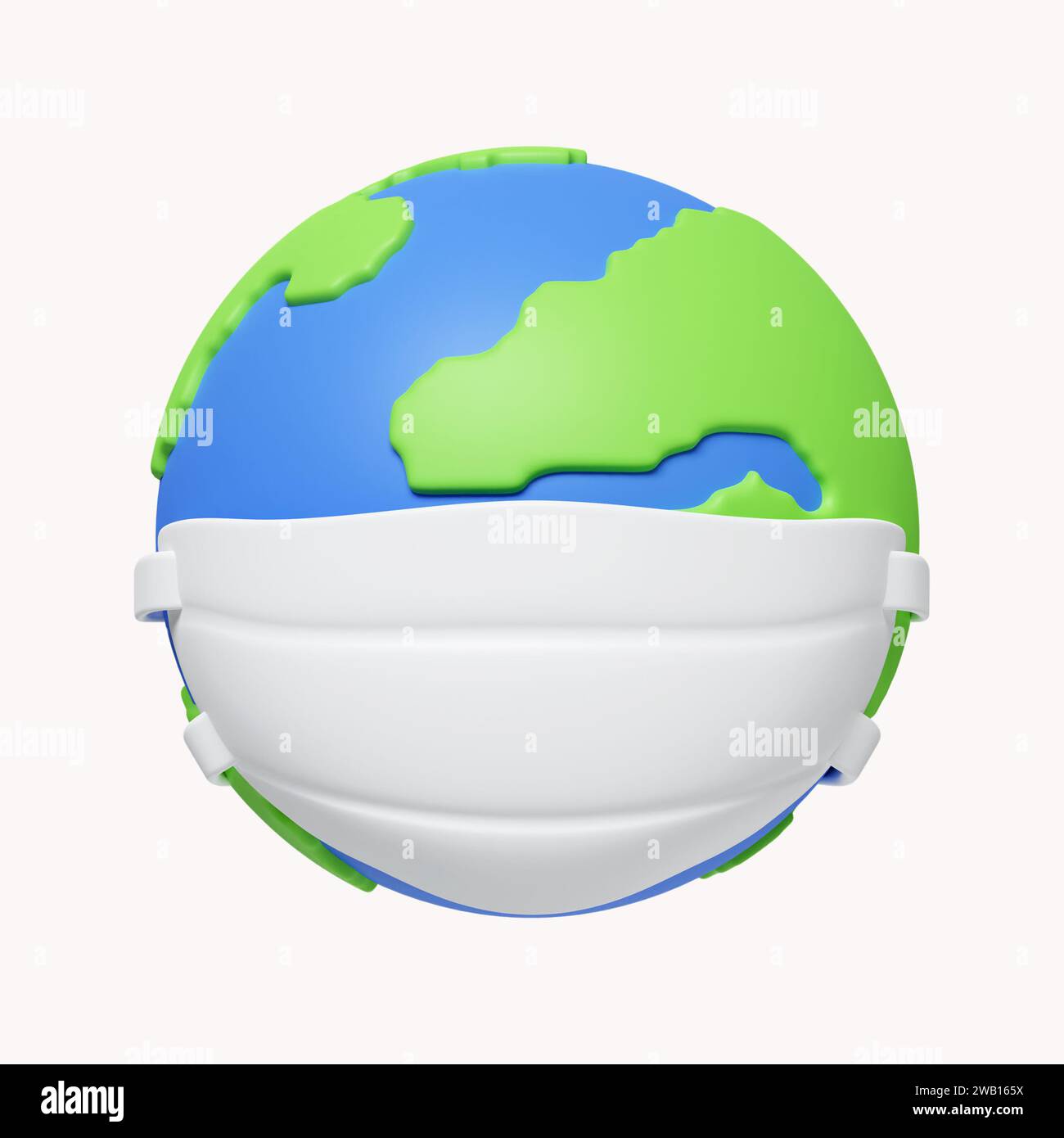 3d Earth With Surgical Mask. globe polluted concept. icon isolated on ...