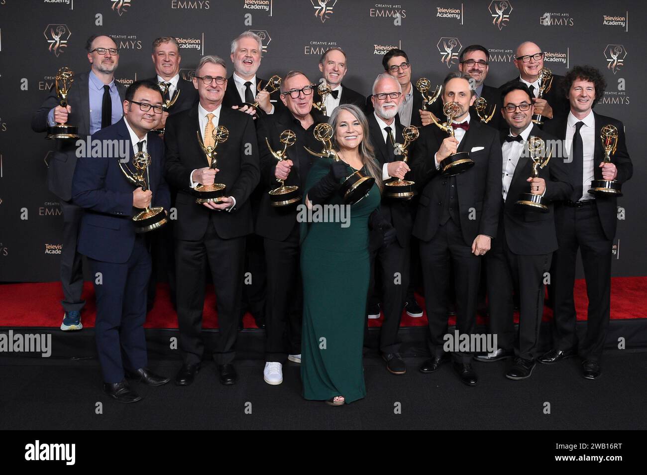 The team from "The Simpsons - Treehouse Of Horror XXXIII" pose in the ...