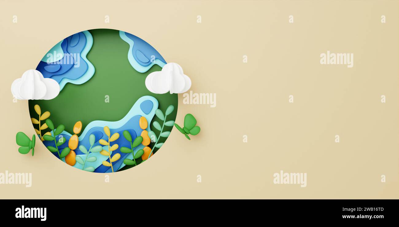3d World environment and earth day concept , Green planet environmental ...