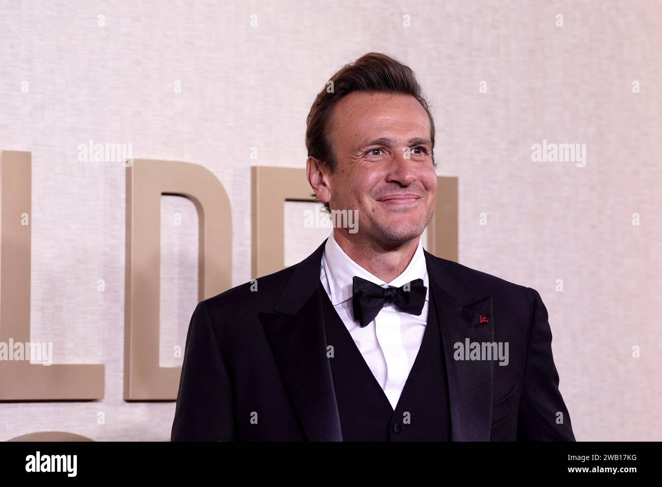 Jason Segel arrives at the 81st Golden Globe Awards on Sunday, Jan. 7 ...