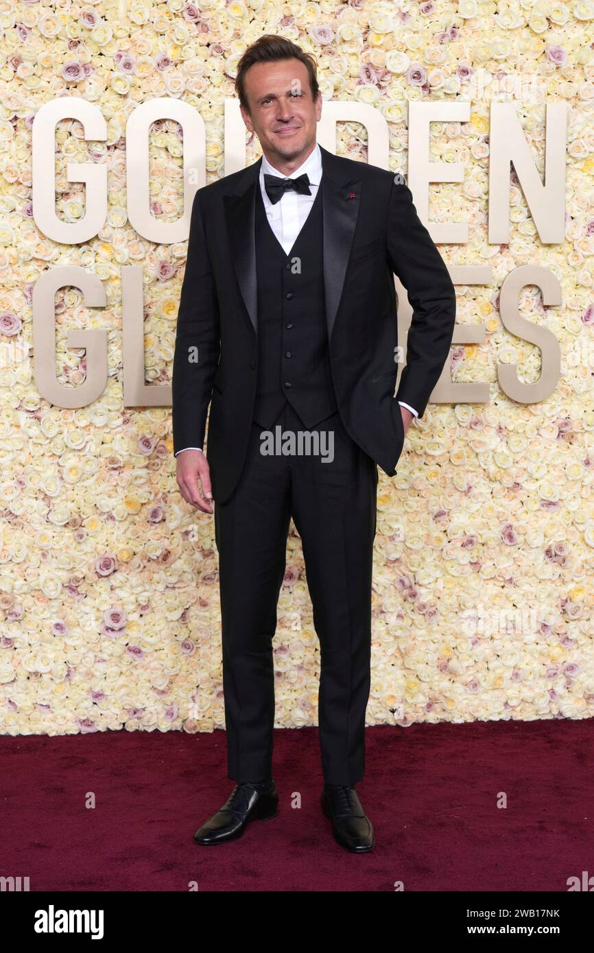 Jason Segel arrives at the 81st Golden Globe Awards on Sunday, Jan. 7 ...