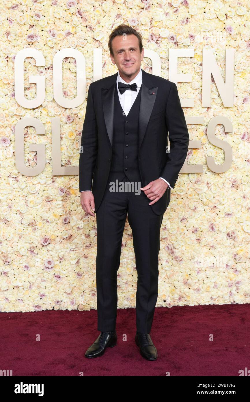 Jason Segel arrives at the 81st Golden Globe Awards on Sunday, Jan. 7 ...