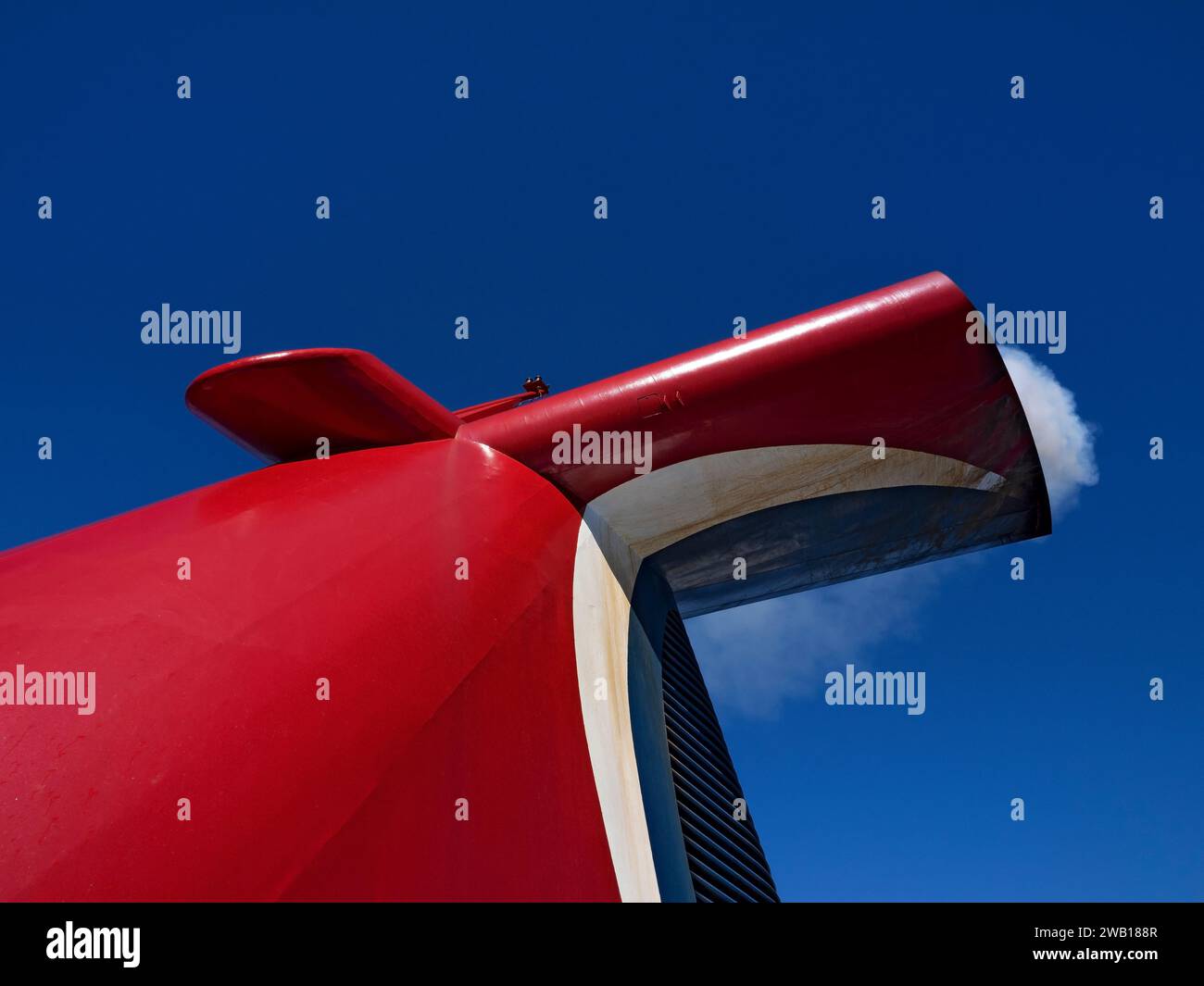 South Pacific Cruise / View of upper deck and funnel of the Carnival ...