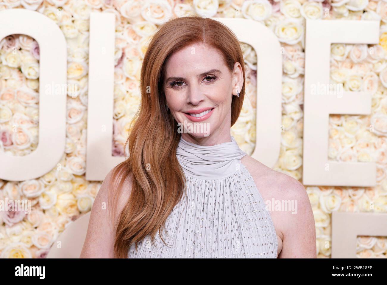 Sarah Rafferty arrives at the 81st Golden Globe Awards on Sunday, Jan ...