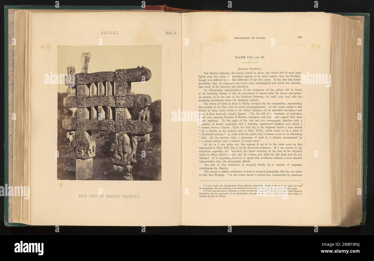 Back of the eastern gate or Torana at the large Stoepa in Sanchi, James ...