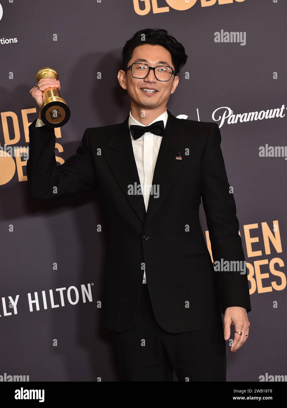 Beverly Hills, USA. 07th Jan, 2024. Lee Sung Jin in the pressroom at the 81st Golden Globe ...