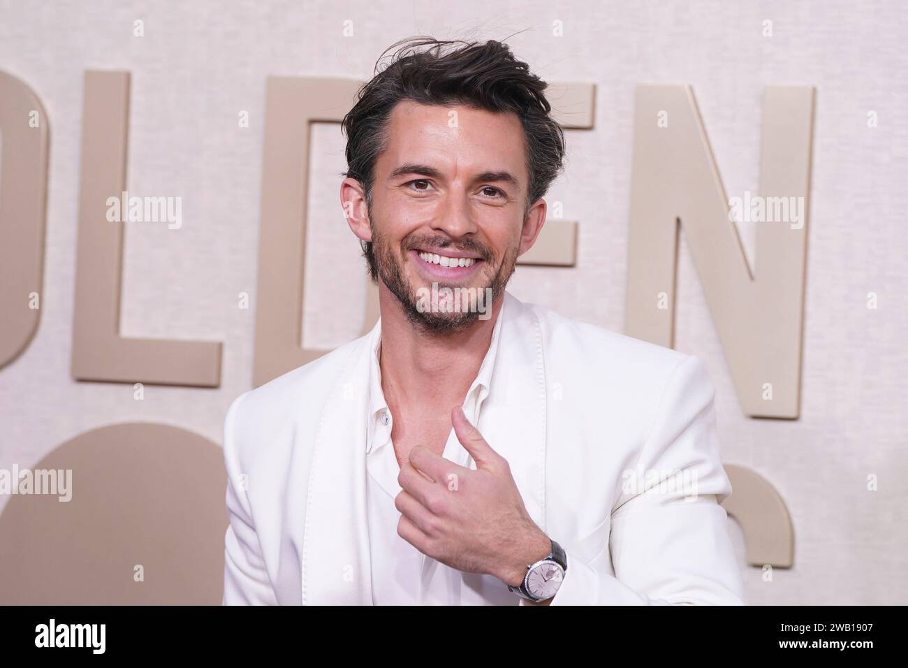Jonathan Bailey arrives at the 81st Golden Globe Awards on Sunday, Jan ...