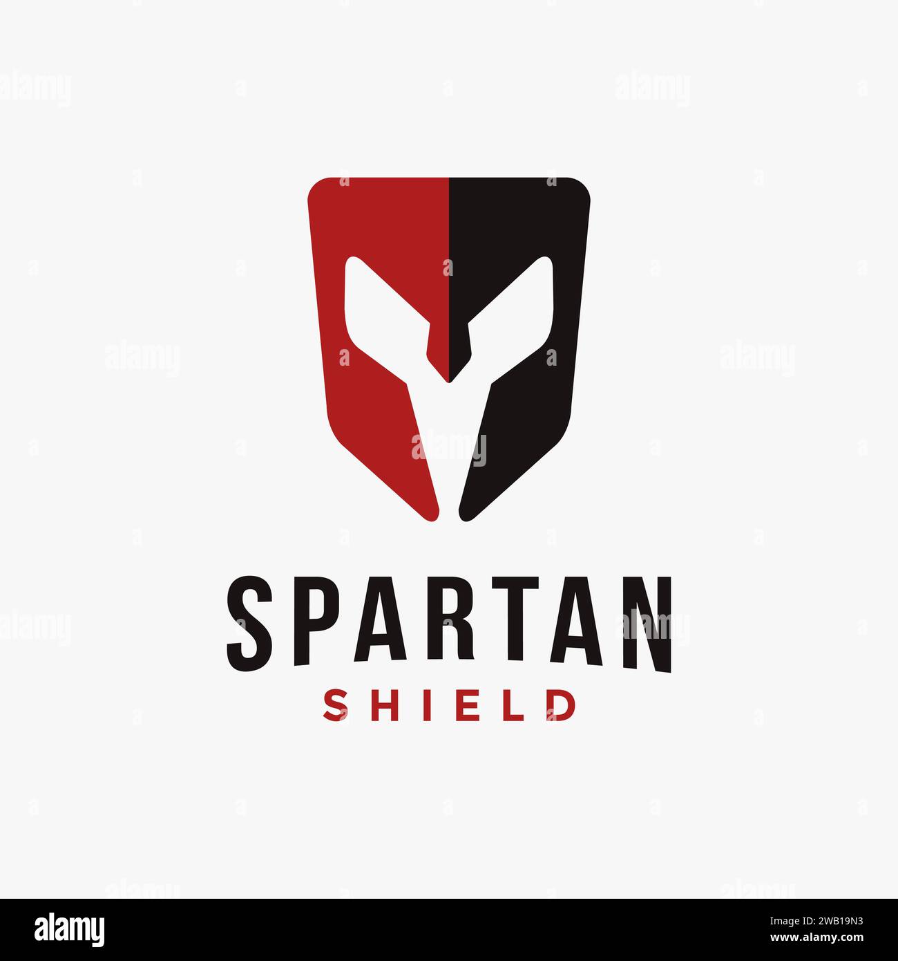 Spartan helmet shield logo icon vector template on white background ...
