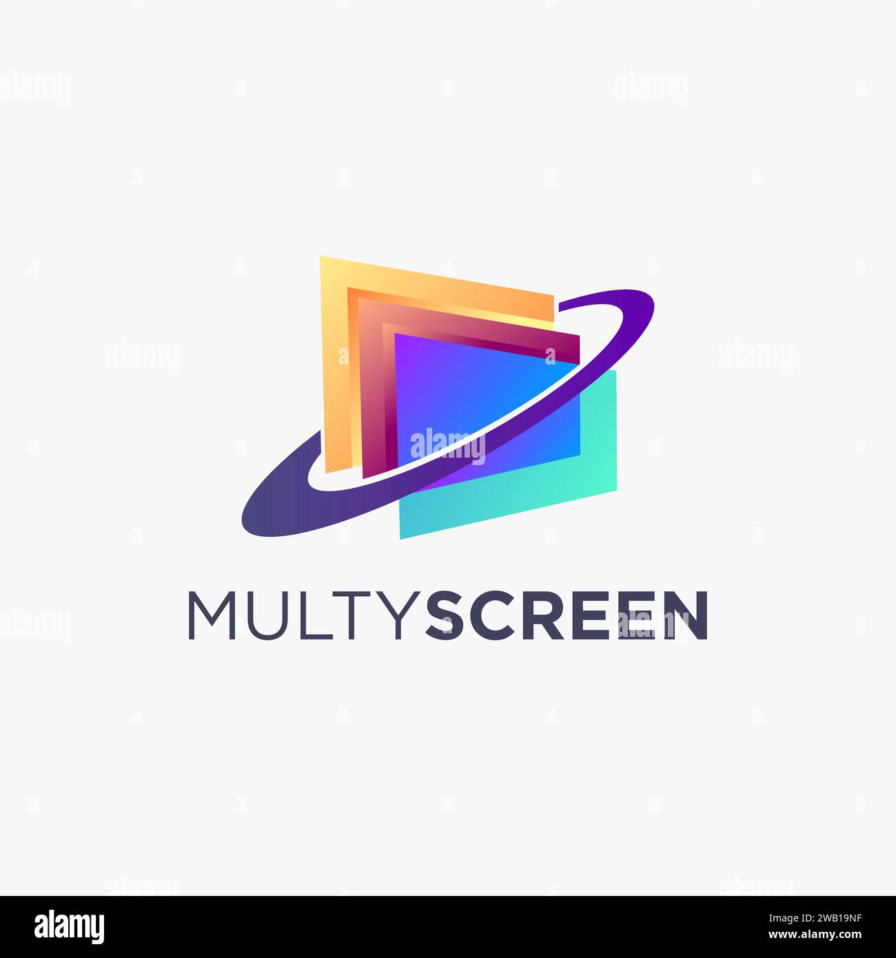 abstract multi screen logo icon vector template on white background ...