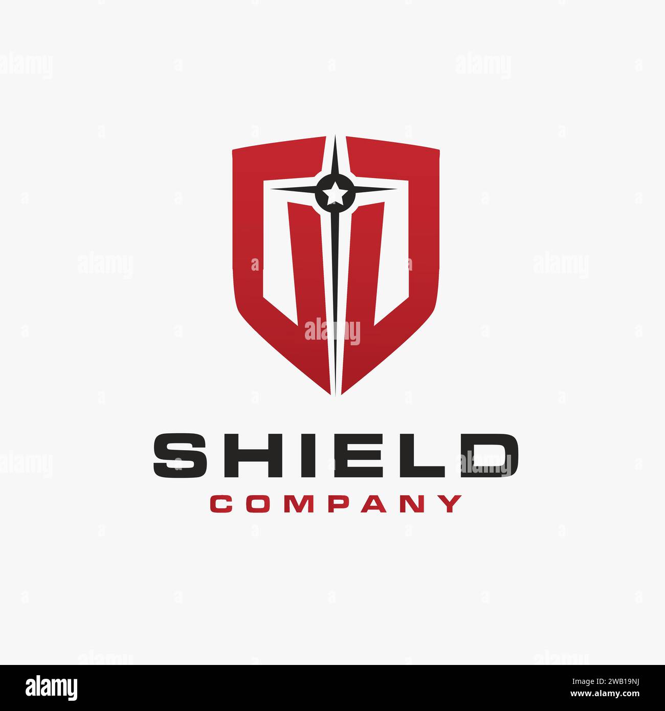 Bold shield logo icon vector template on white background Stock Vector ...